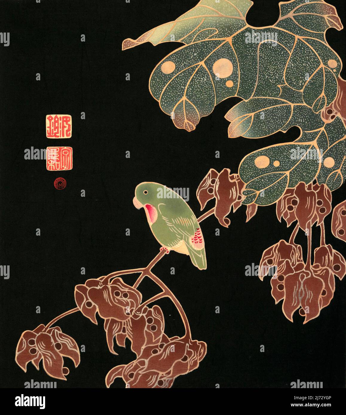 Ito Jakuchu - The Paroquet - c1900 Stock Photo - Alamy