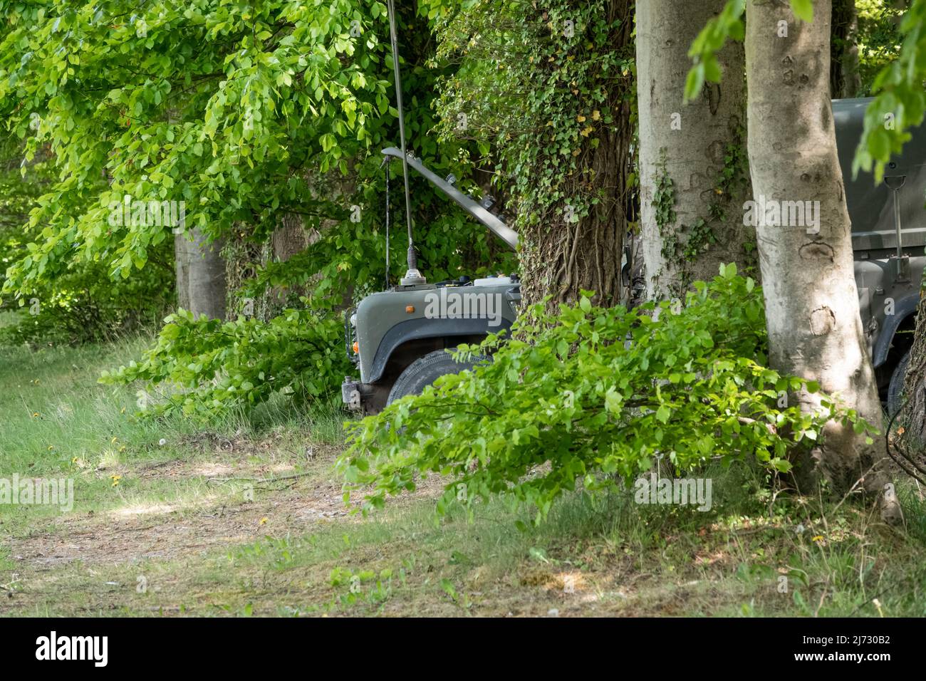 broken down British army Land Rover Defender Wolf medium utility ...