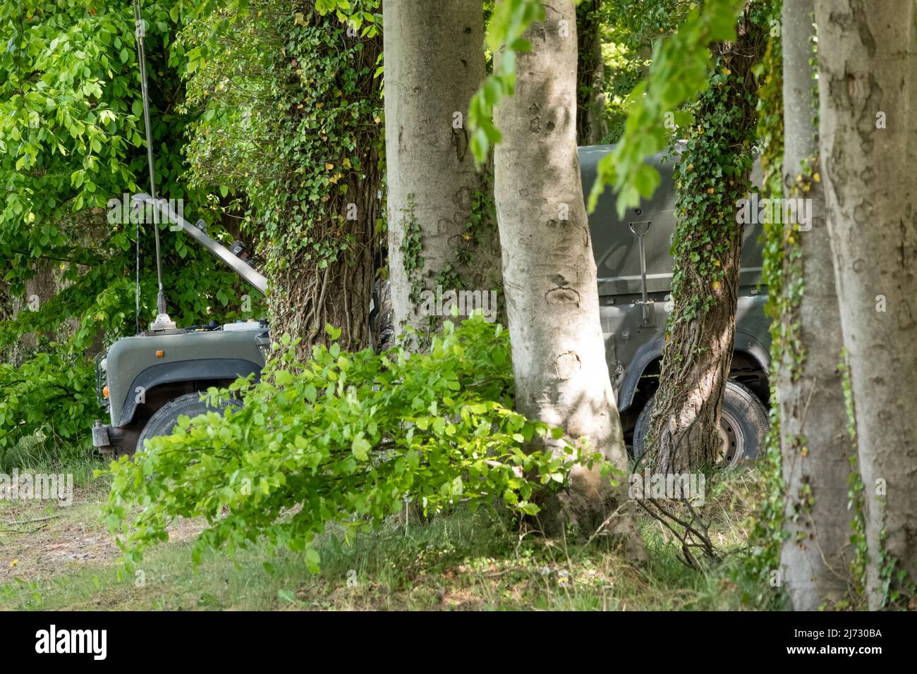 broken down British army Land Rover Defender Wolf medium utility ...