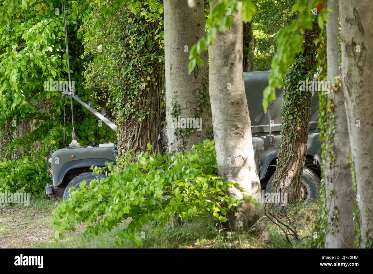 broken down British army Land Rover Defender Wolf medium utility ...
