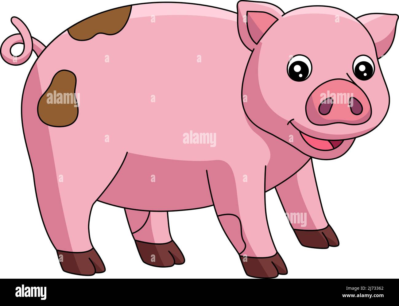 Pig Cartoon Colored Clipart Illustration Stock Vector Image & Art - Alamy