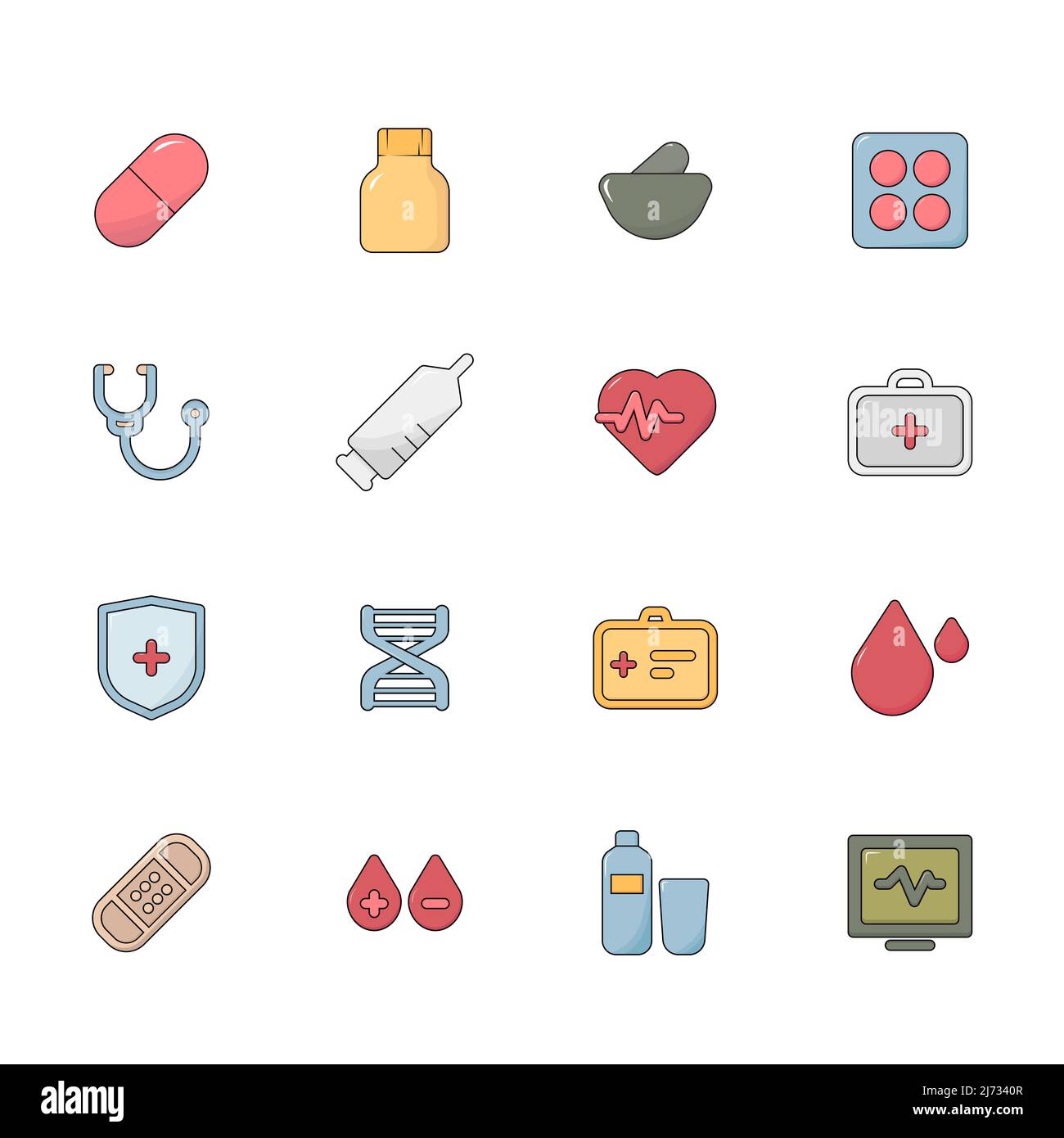Set of medical colorful icons Stock Vector Image & Art - Alamy