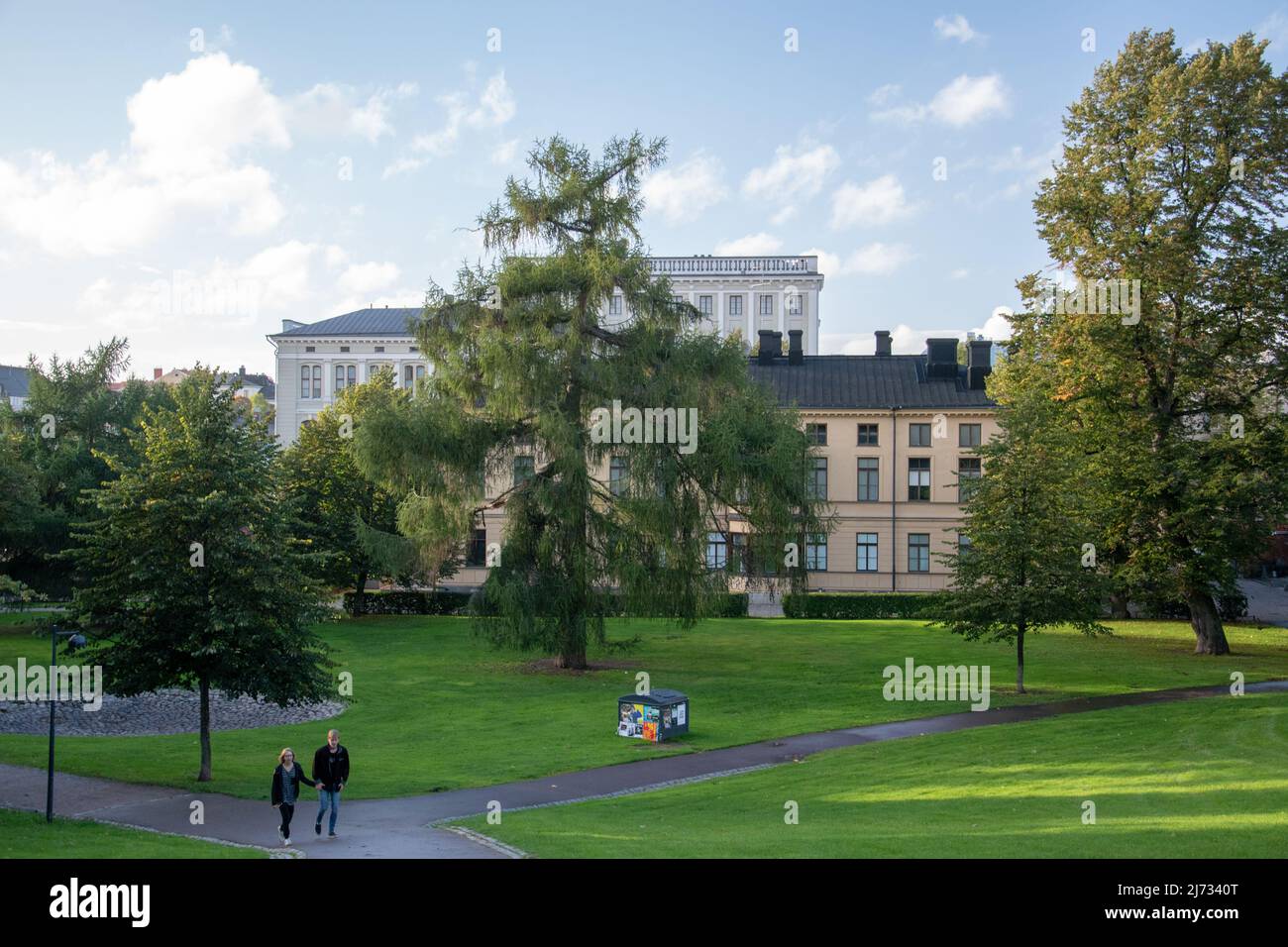 A view of the Sinebrychoff park. In the background is the Sinebrychoff ...