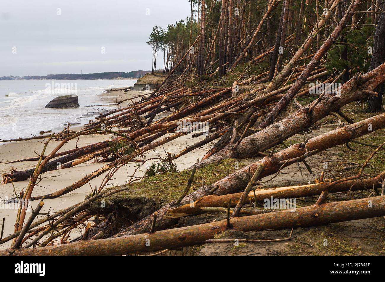 The devastation after the storm. Consequences of the sea storm ...