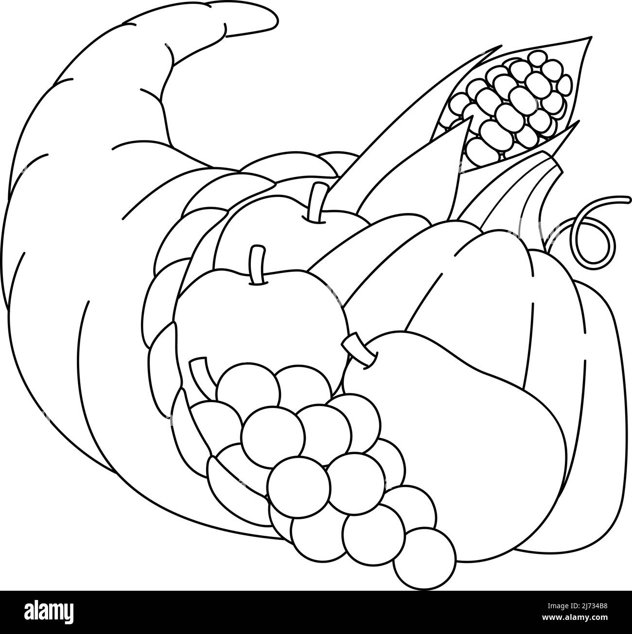 Cornucopia Black And White Clip Art