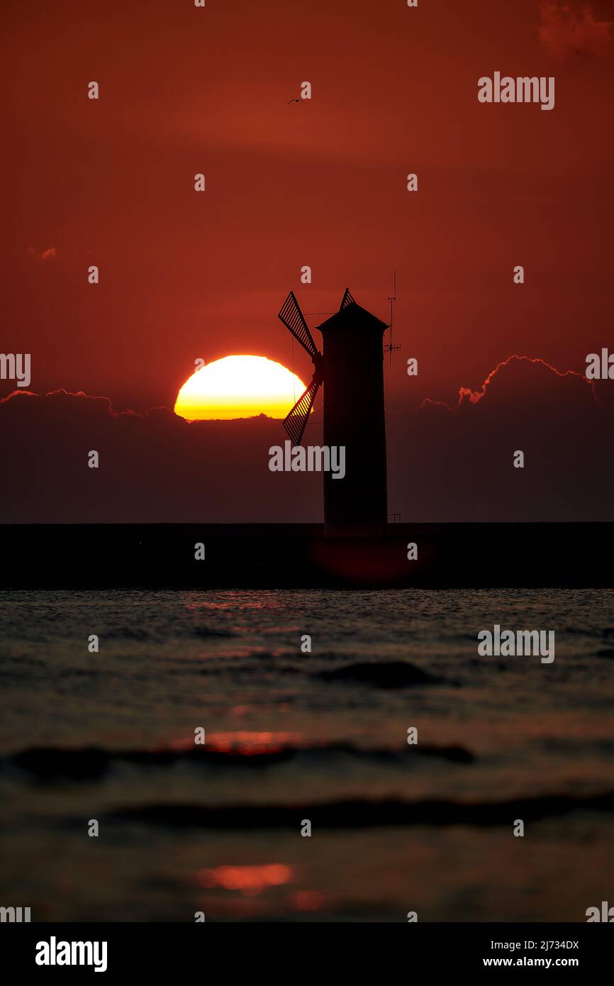 stawa Mlyny in thw morning at polish coast near Swinoujscie Stock Photo ...