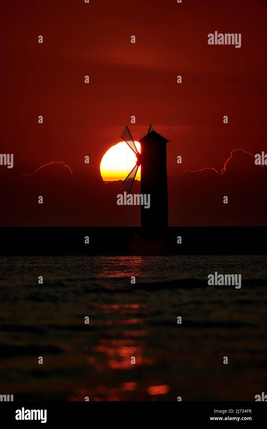 stawa Mlyny in thw morning at polish coast near Swinoujscie Stock Photo ...