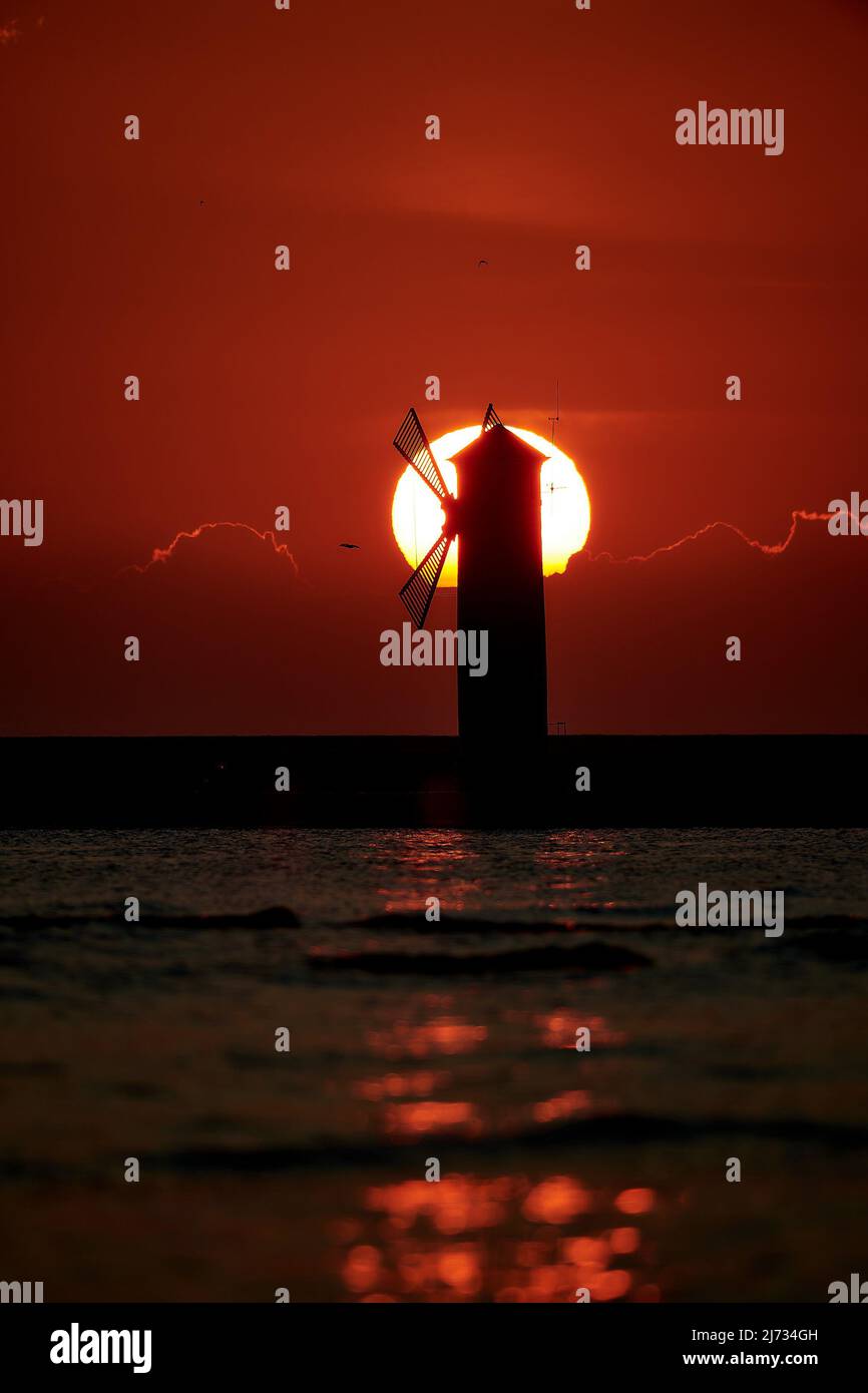 stawa Mlyny in thw morning at polish coast near Swinoujscie Stock Photo ...