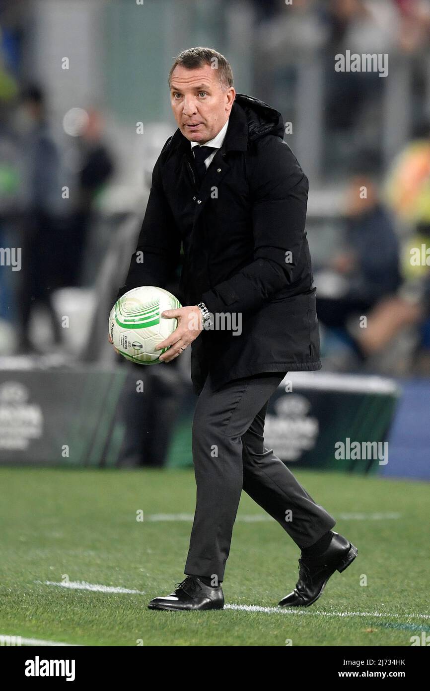 Brendan Rodgers head coach of Leicester City FC during the Conference ...