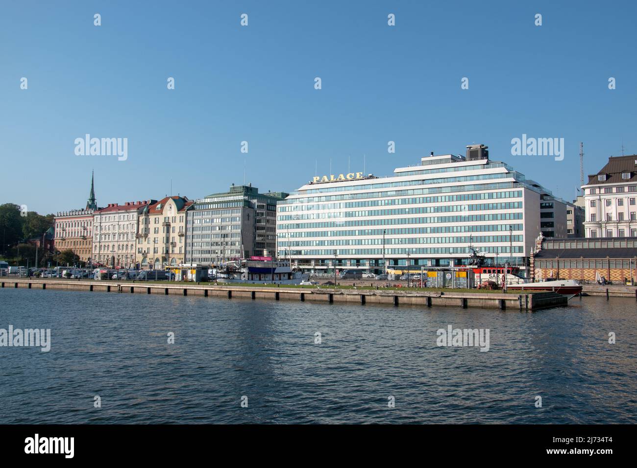 The commercial buildings on the west side of the South Harbour ...