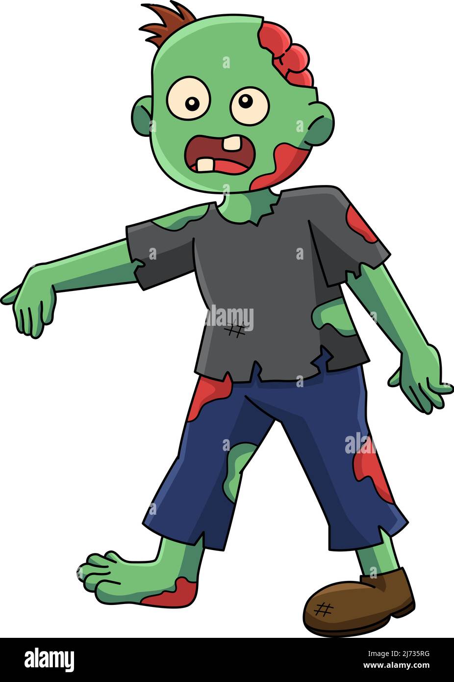 Zombie Halloween Cartoon Colored Clipart Stock Vector Image & Art - Alamy