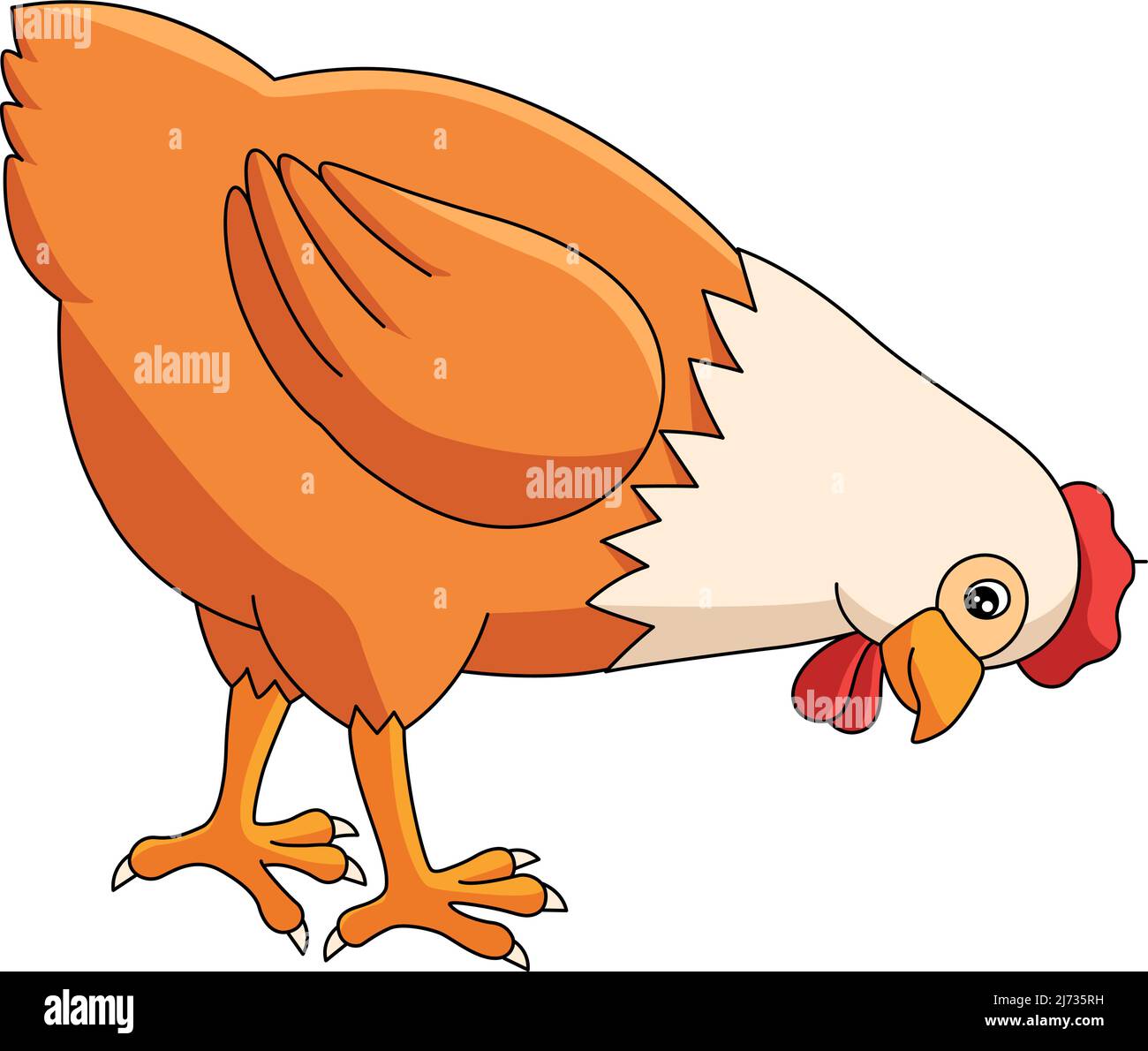 Chicken Cartoon Colored Clipart Illustration Stock Vector Image & Art ...