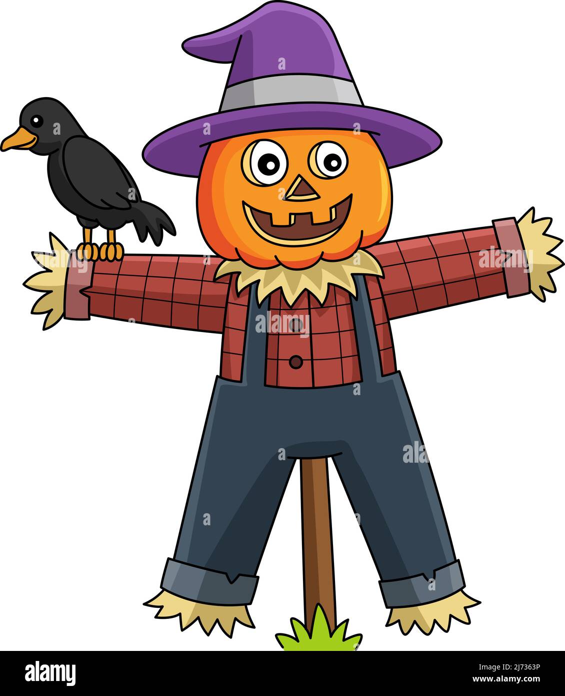 Scarecrow Halloween Cartoon Colored Clipart Stock Vector Image & Art ...