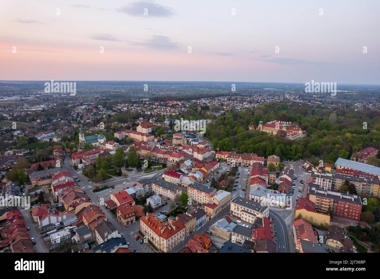 Aerial view of Lancut town in Poland Stock Photo - Alamy