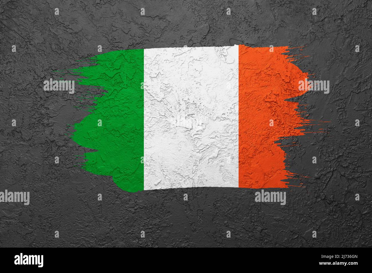 Painted Irish flag on grunge background Stock Photo - Alamy