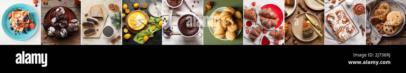 Set of delicious pastries, top view Stock Photo - Alamy