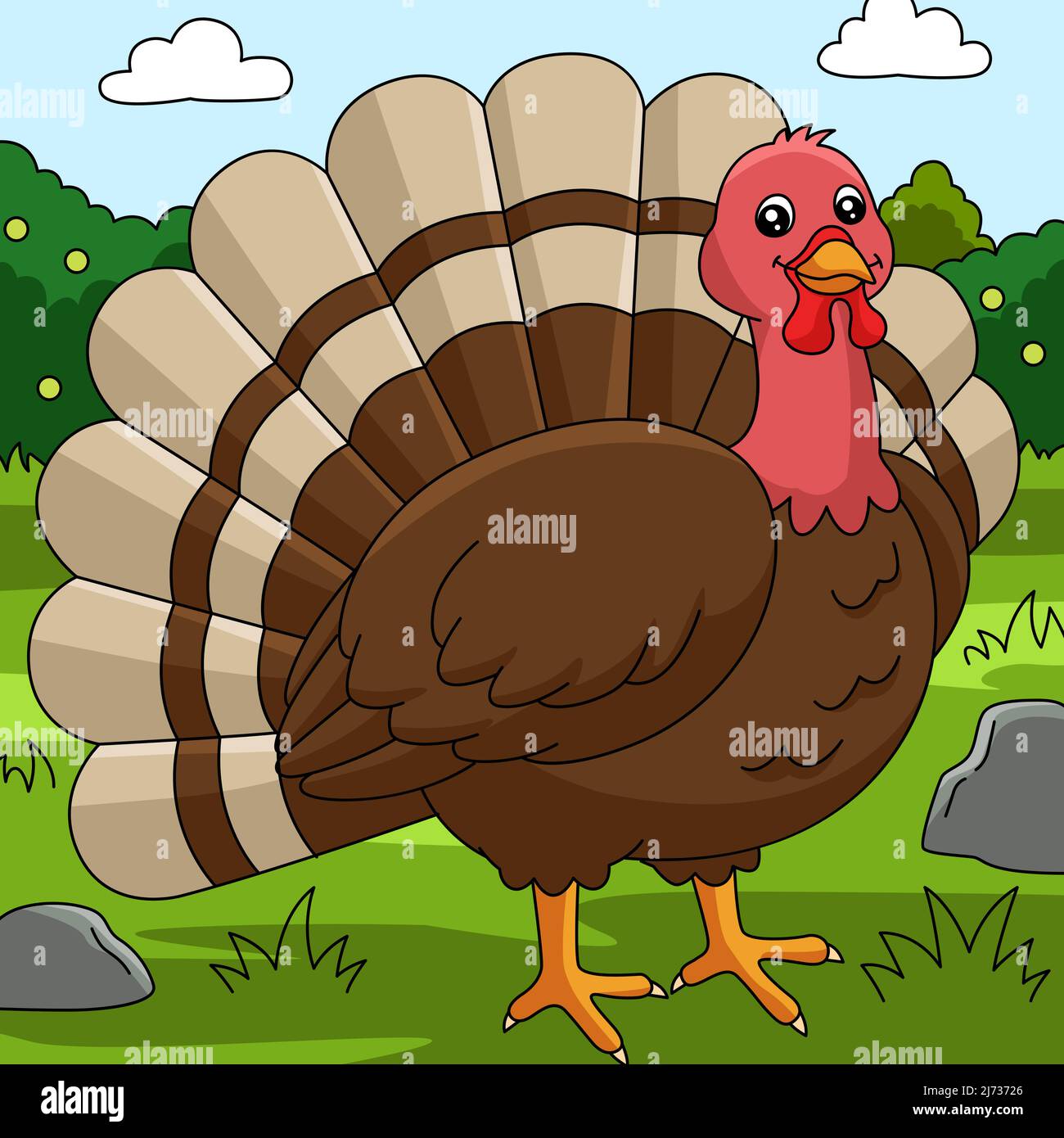 Turkey farm bird animal cartoon hi-res stock photography and images - Alamy