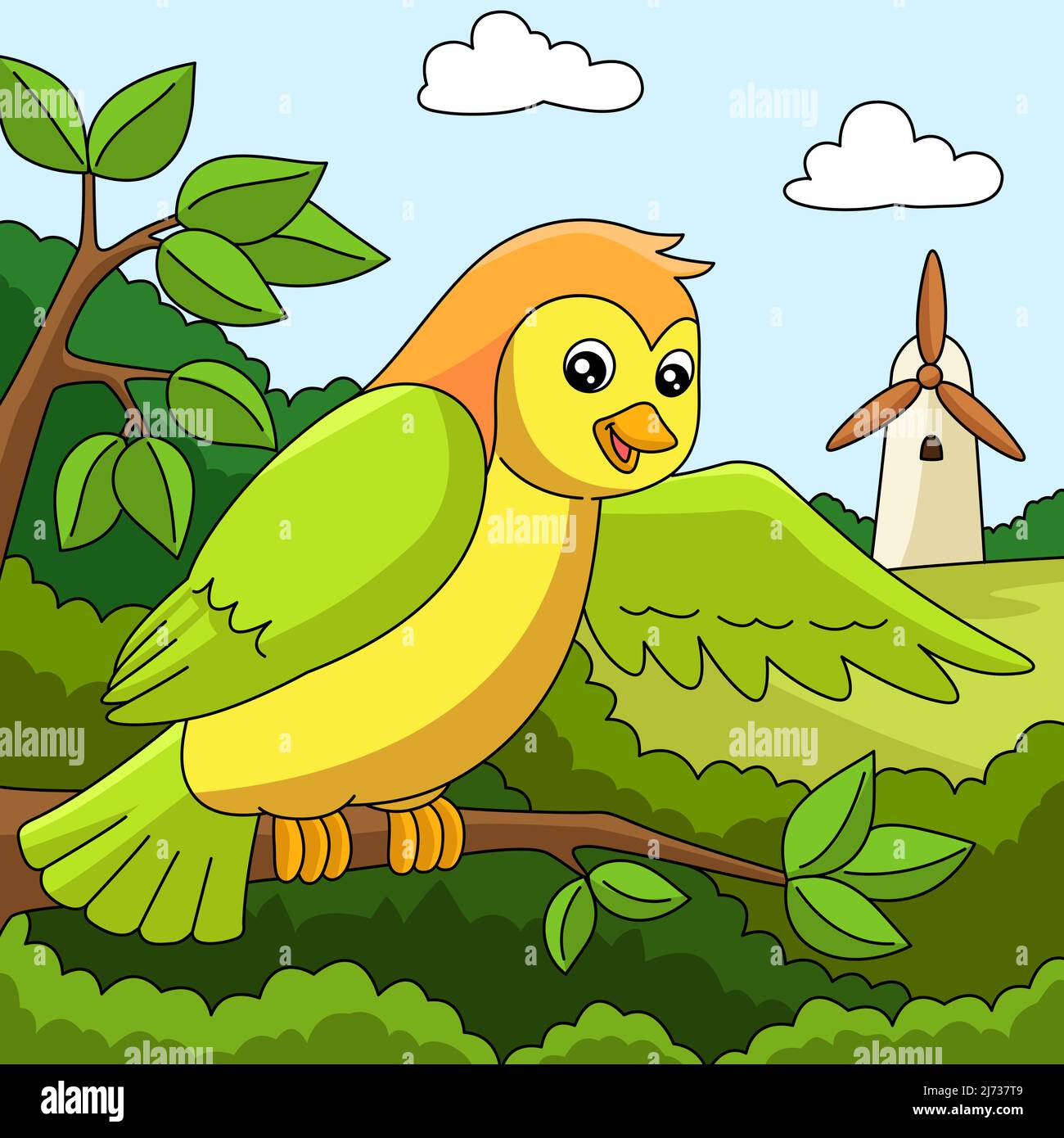 Bird Colored Cartoon Farm Illustration Stock Vector Image & Art - Alamy