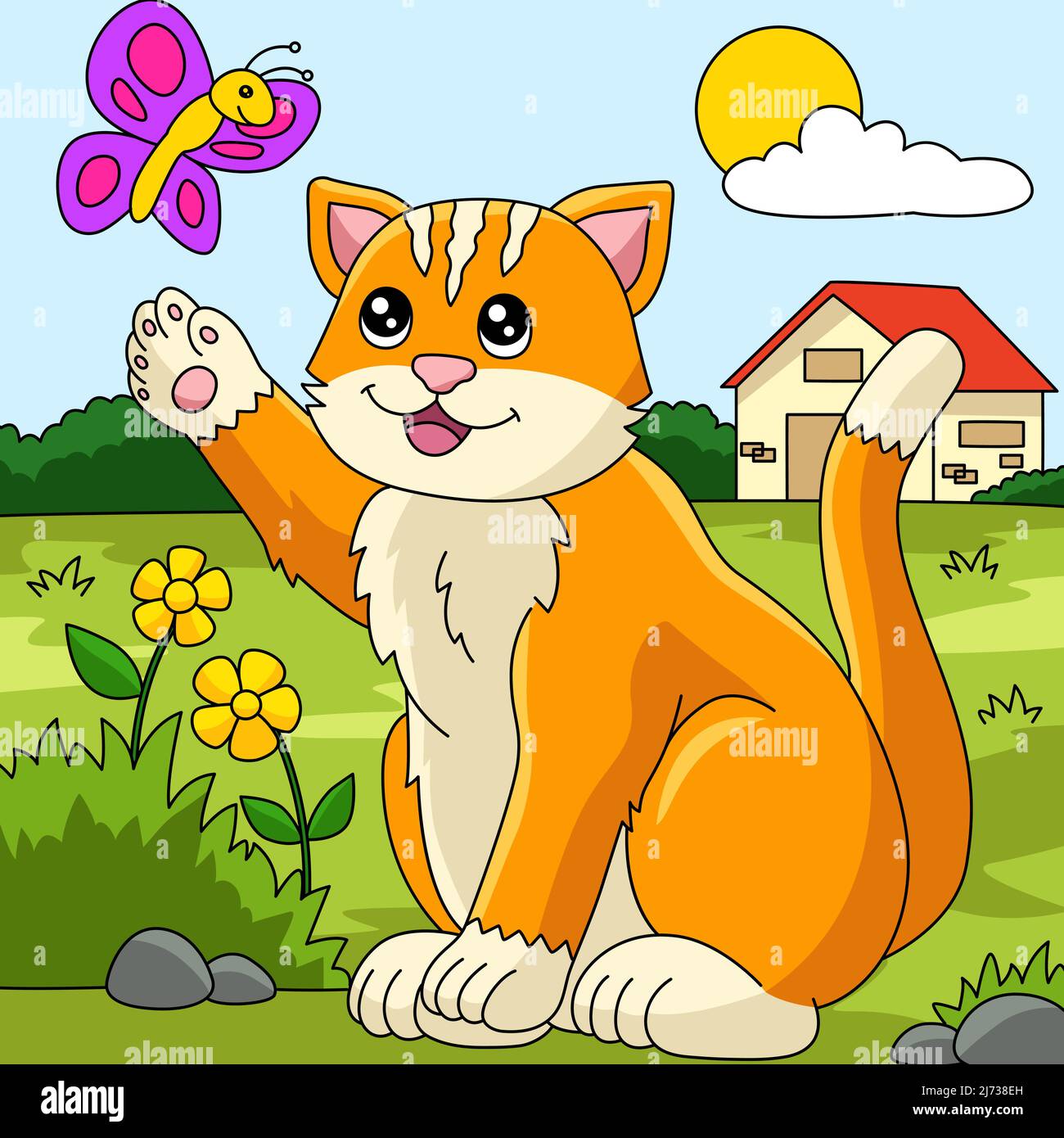 Cat child farm Stock Vector Images - Alamy