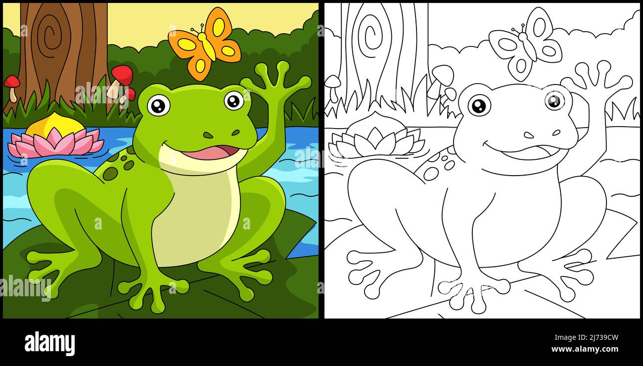 Frog animal colored cartoon Stock Vector Images - Alamy