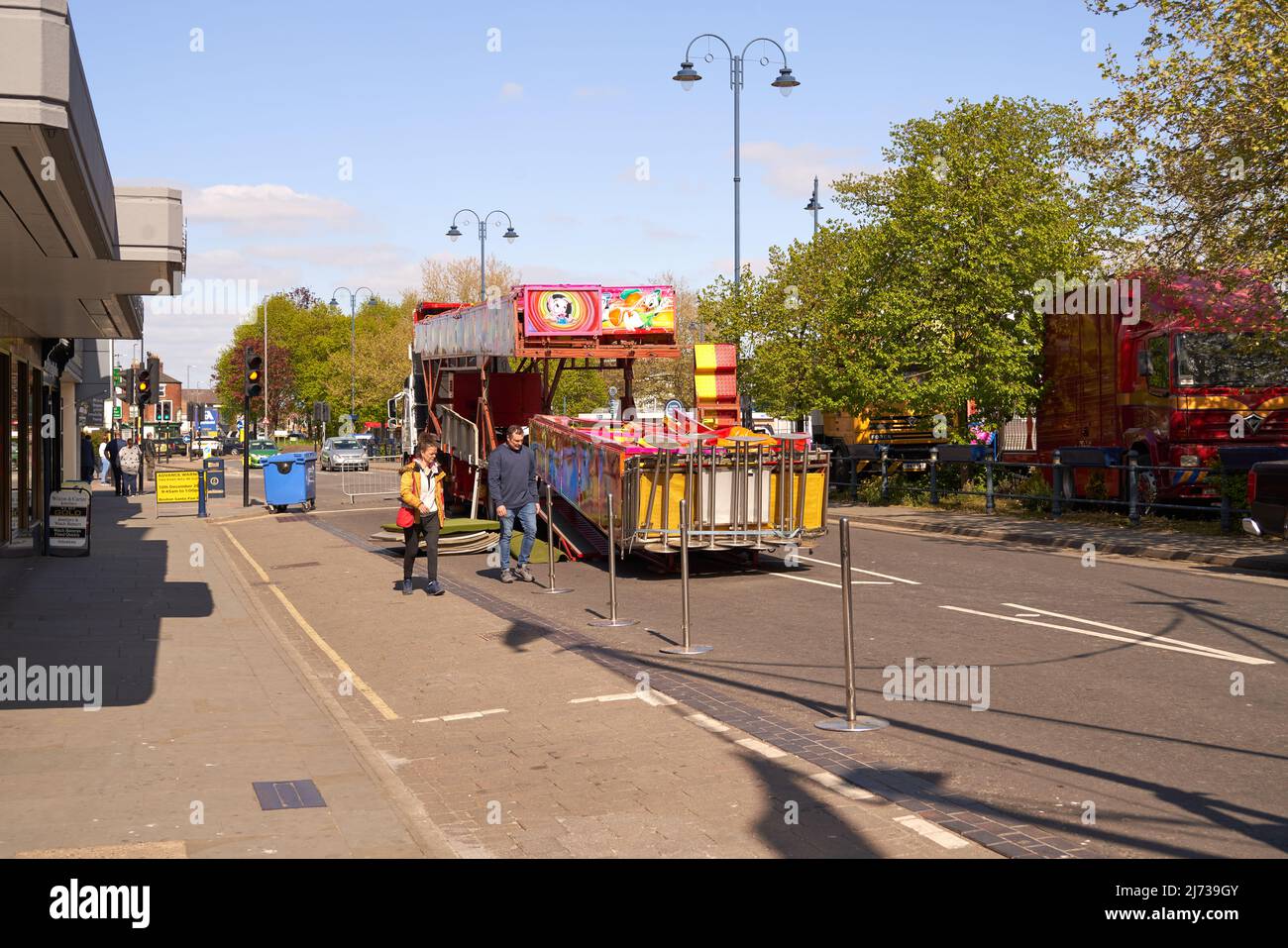 Fair ride ready to set up in Boston, UK Stock Photo - Alamy