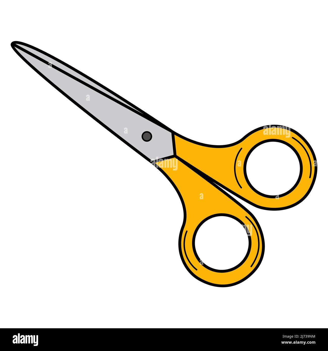 Closed scissors. School item, office supplies. Doodle. Hand-drawn ...