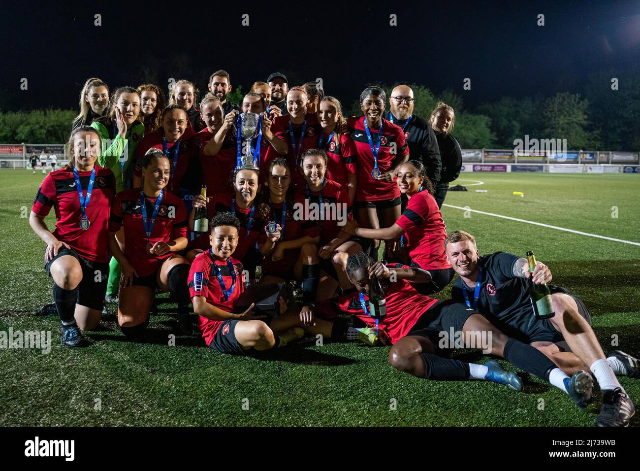 Maidstone, England, 05/05/2022, Gillingham celebrate winning the cup ...