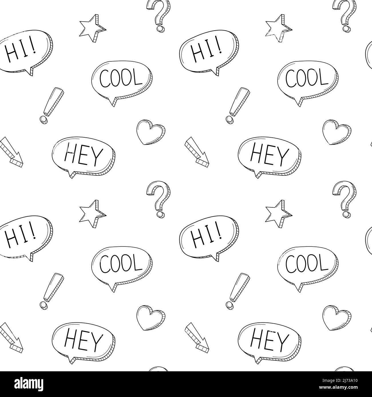 Hand drawn phrase seamless Stock Vector Images - Alamy