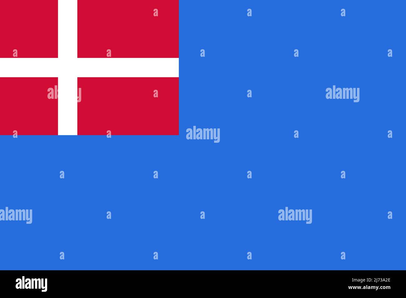 Top view of flag Danish blue ensign, Denmark. Danish travel and patriot ...