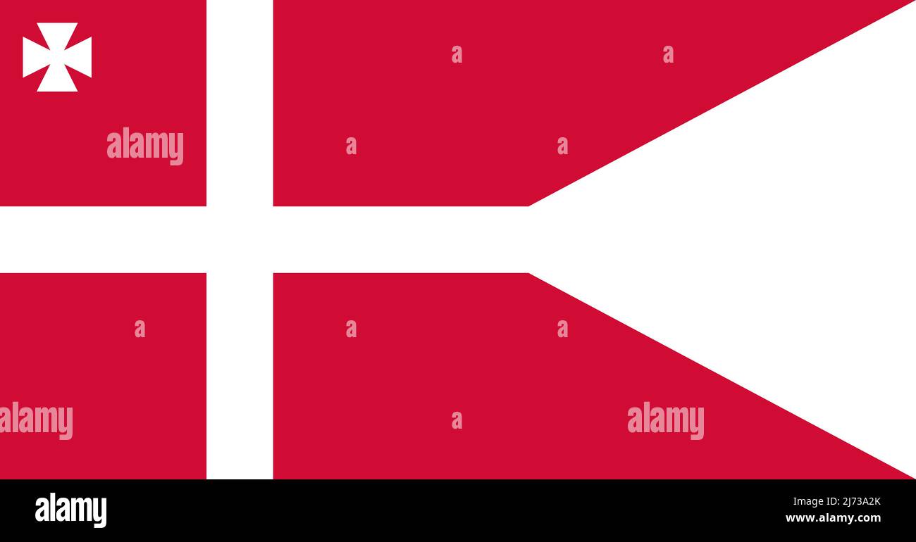Top view of flag Naval Rank Counter admiral 1880, Denmark. Danish ...