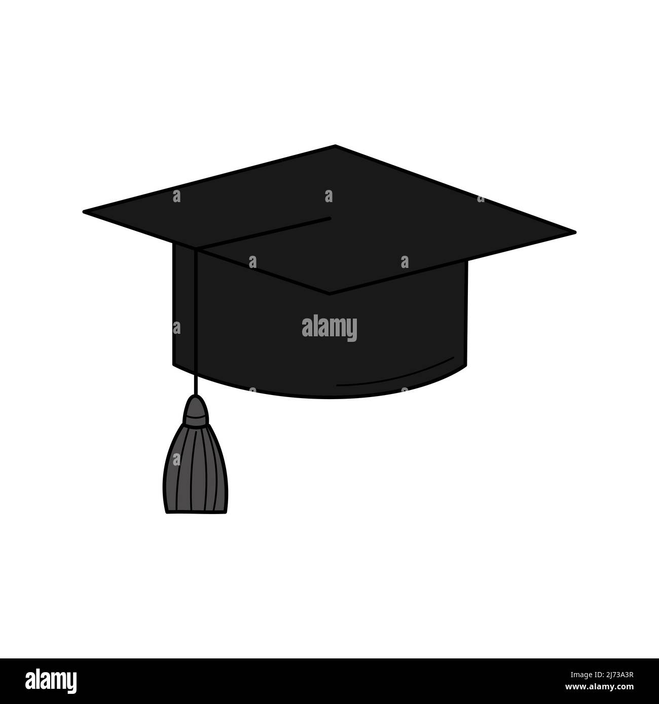 Graduate's hat. Doodle style. The symbol of graduation. Hand-drawn ...