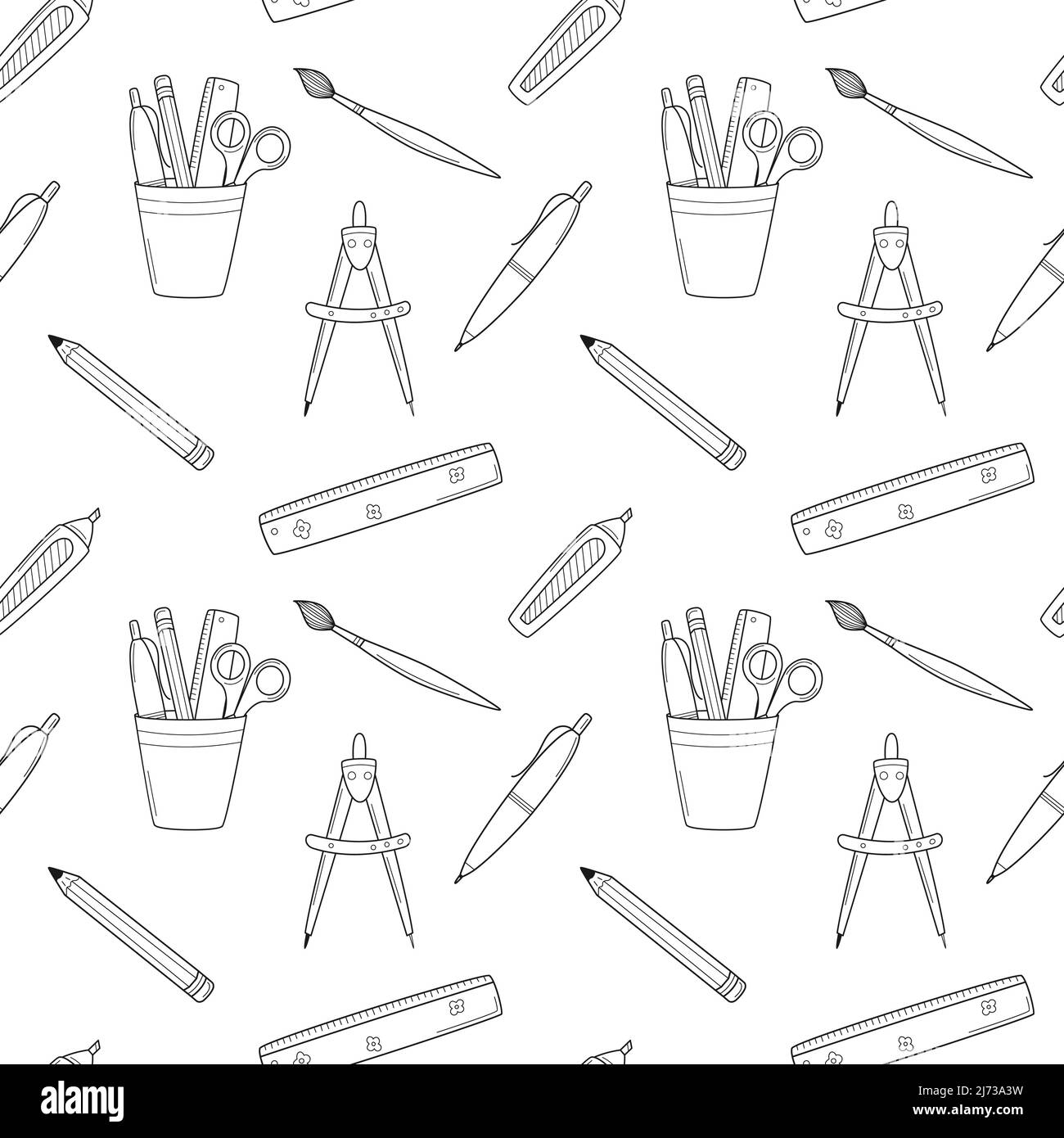 Pen office school stationery Black and White Stock Photos & Images - Alamy
