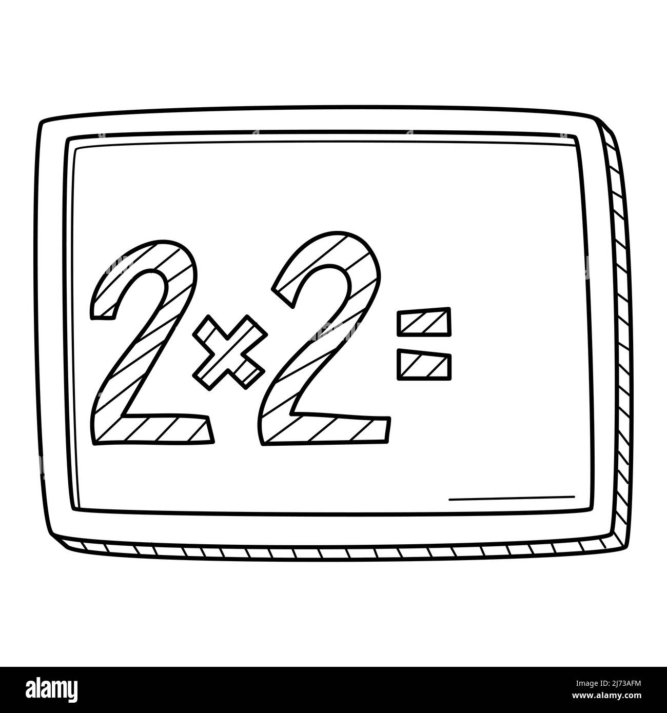 A school board with a task. Doodle style. Mathematics. Hand-drawn black ...