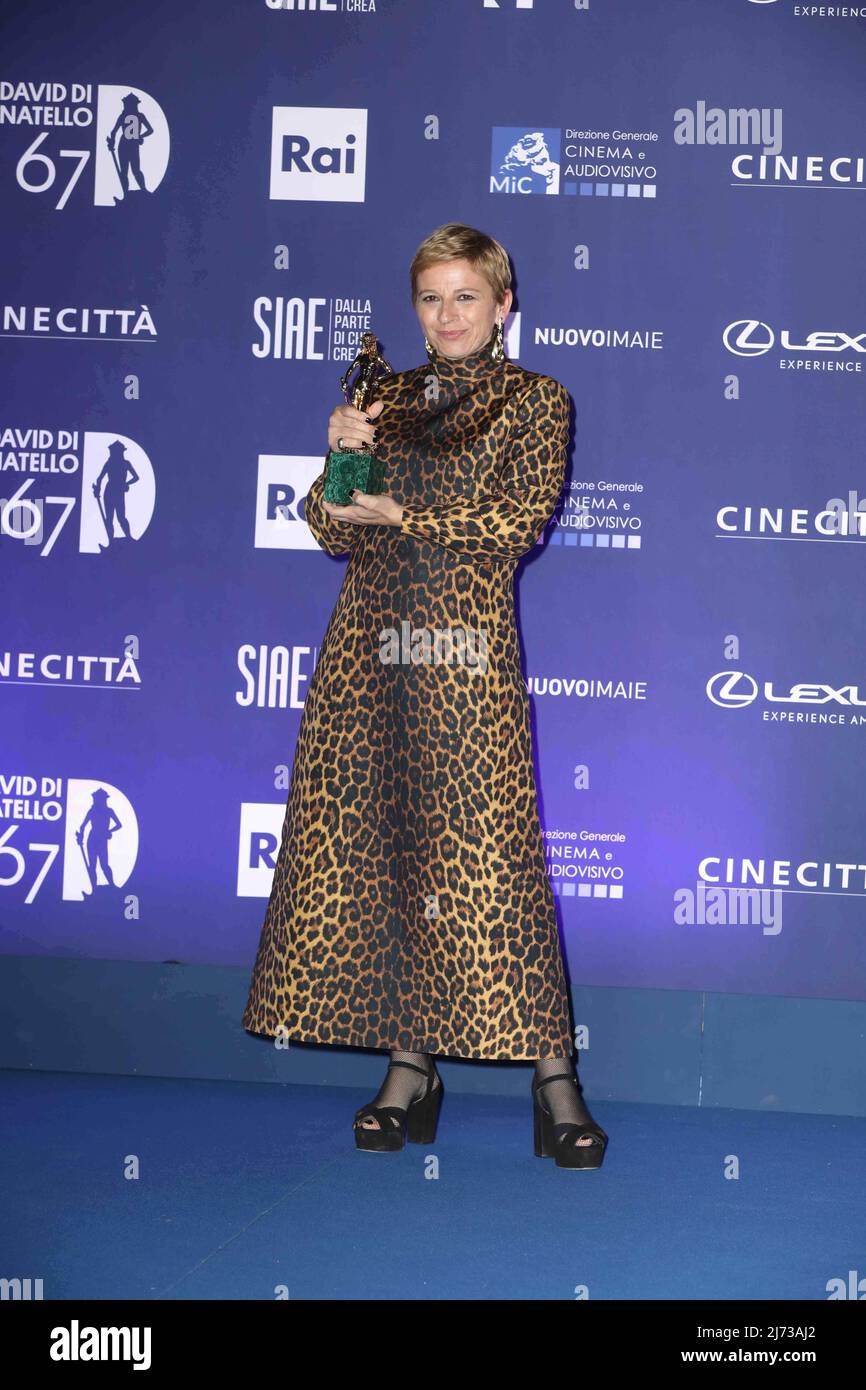May 3, 2022, Roma, Lazio, Italy: At CinecittÃ Studios of Rome, winning ...