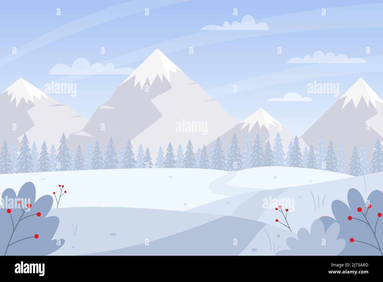 Winter landscape composition nature Stock Vector Images - Alamy