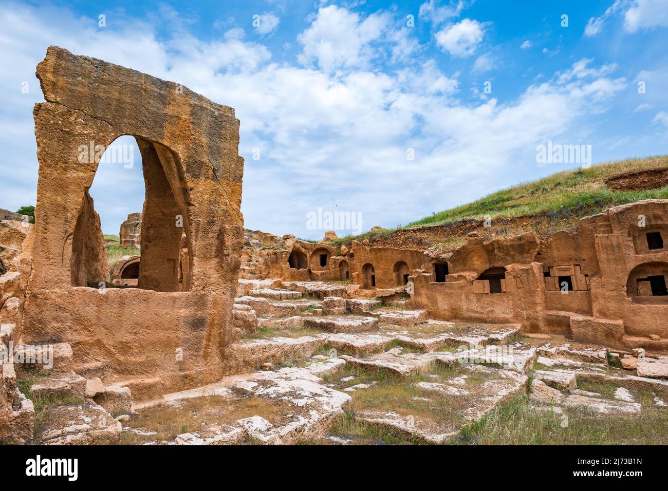 Dara ancient site and the rock tombs near the city of Mardin, Turkey ...