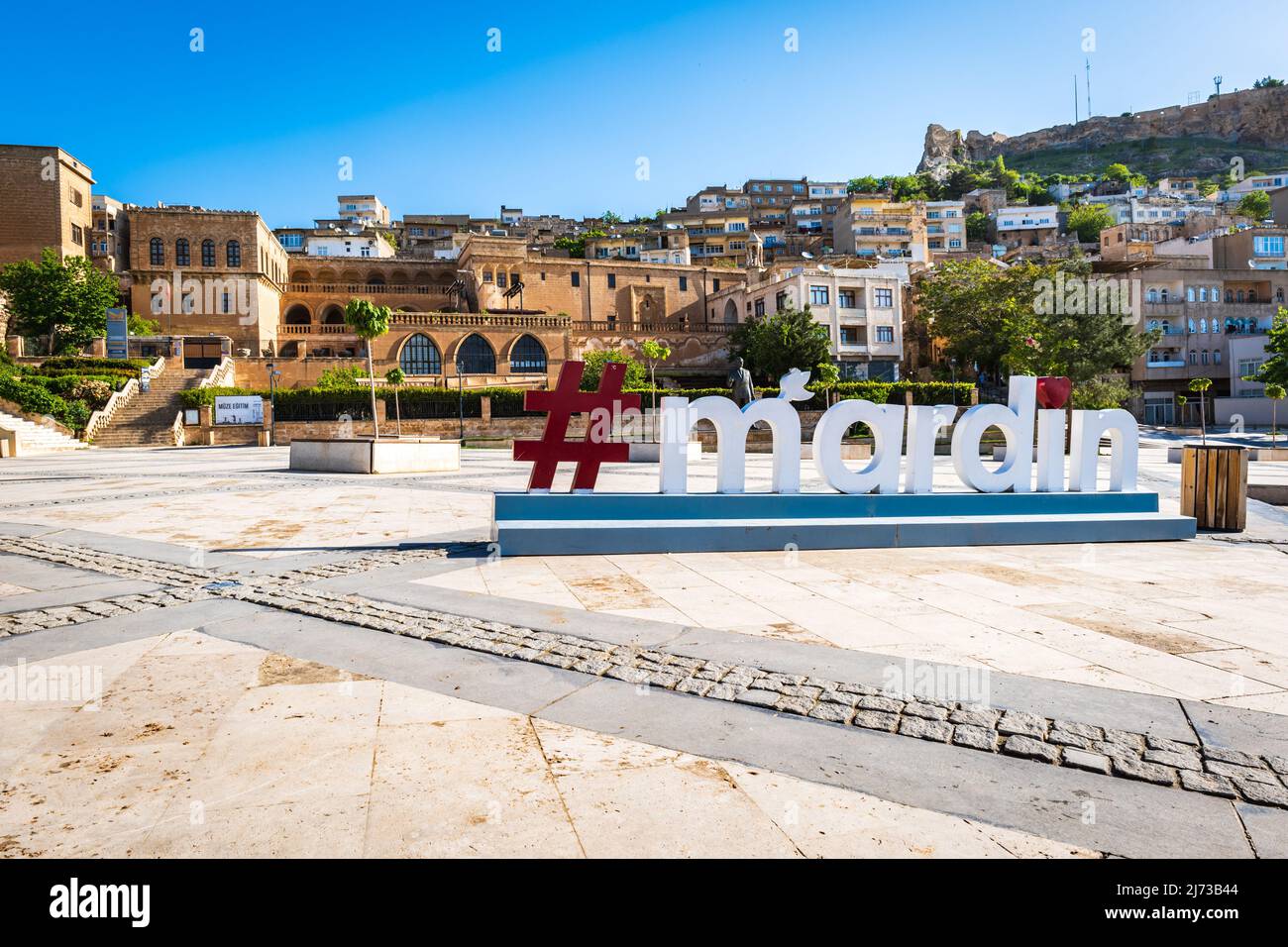 Mardin old town view with Mardin city square, cityscape of Mardin in ...