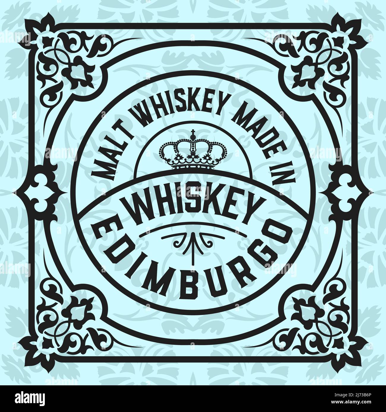Whiskey label with old frames hi-res stock photography and images - Alamy