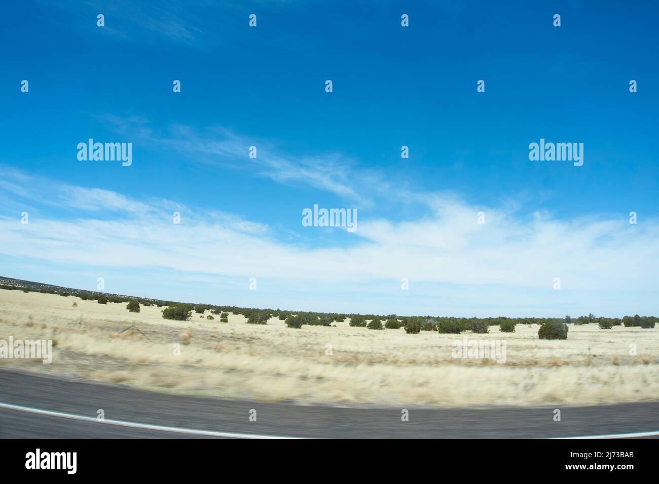 Wide angle photos from the road of highway 60 in New Mexico Stock Photo ...