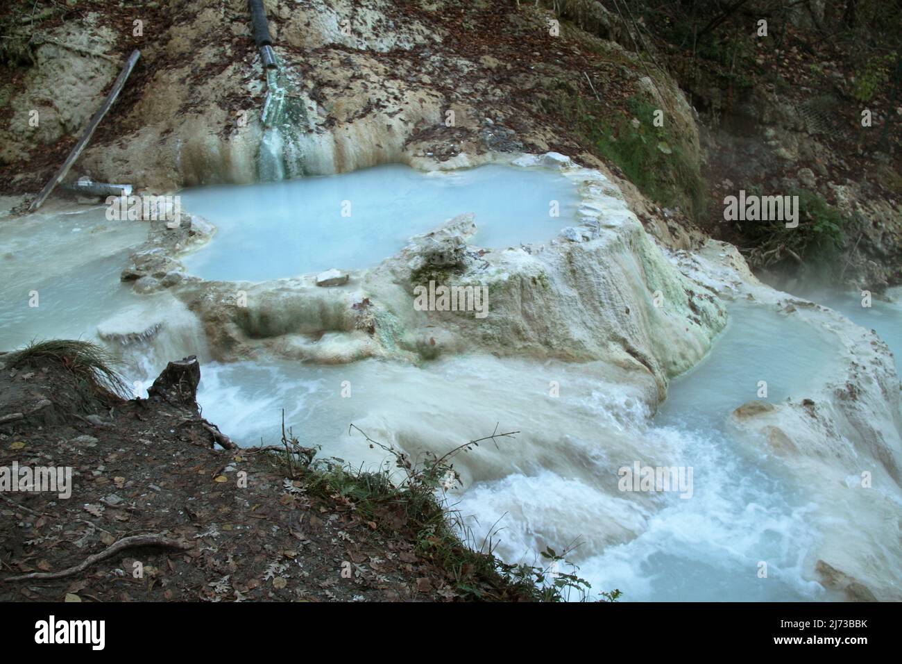 Series of small waterfalls and formed pools at the famous Bagni San ...
