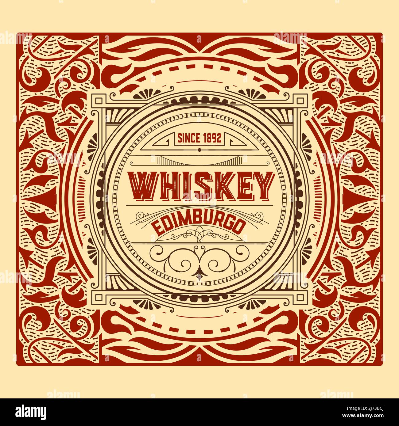 Whiskey label with old frames hi-res stock photography and images - Alamy