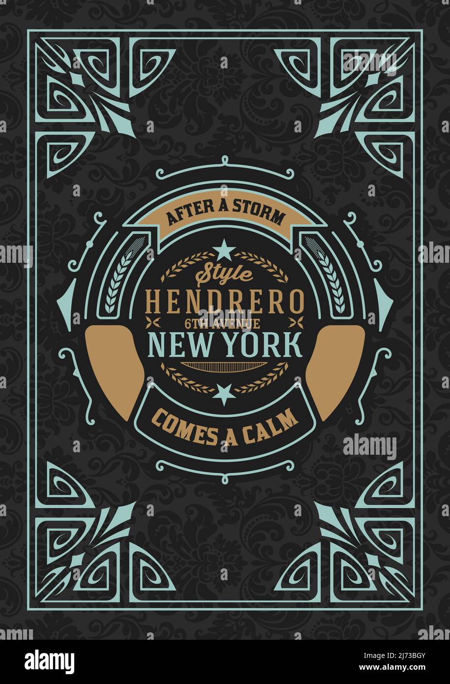 Western card with vintage style Stock Photo - Alamy