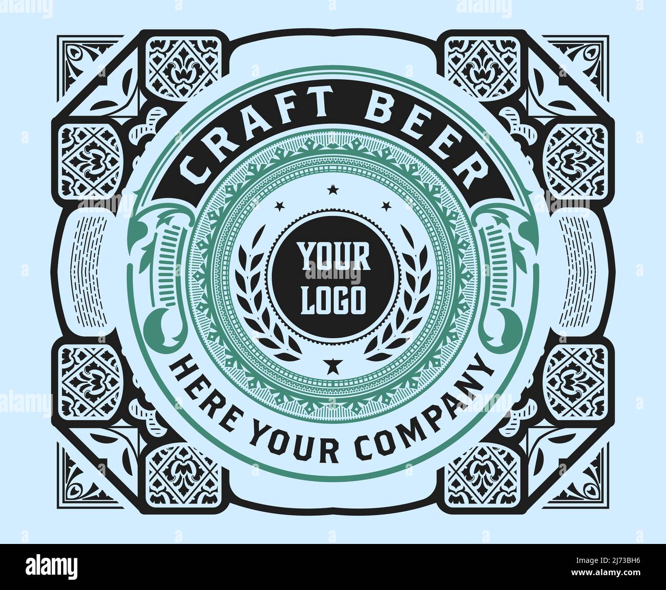 Beer label with old frames Stock Vector Image & Art - Alamy