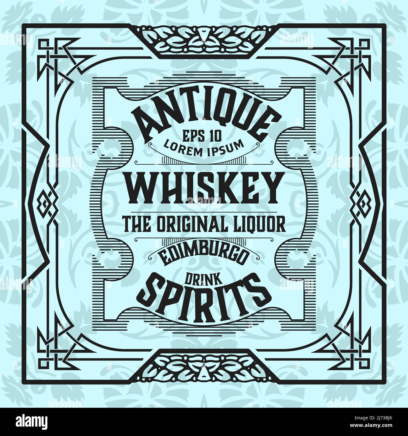 Whiskey label with old frames hi-res stock photography and images - Alamy