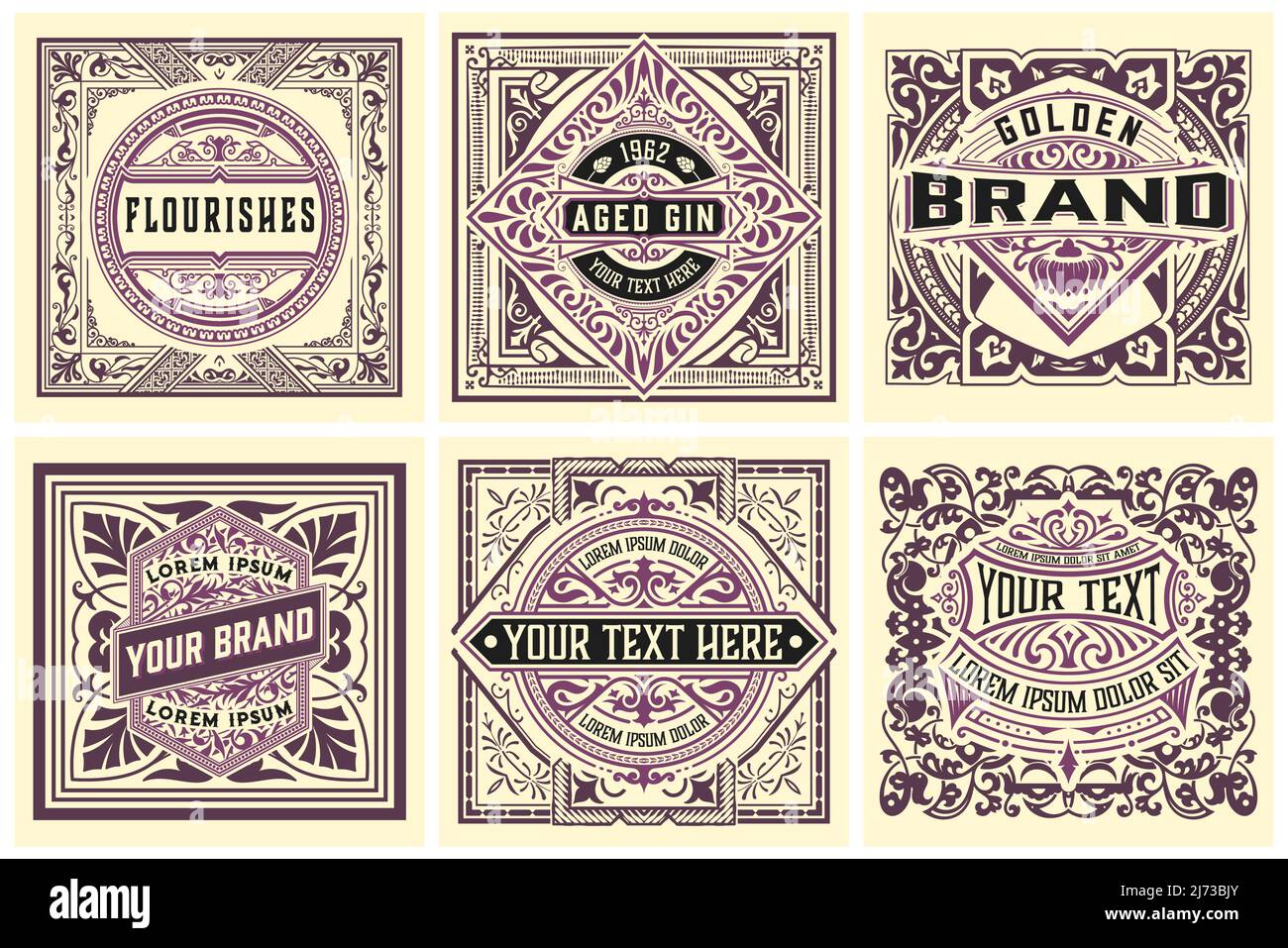 Set of 6 labels. Western style Stock Vector Image & Art - Alamy