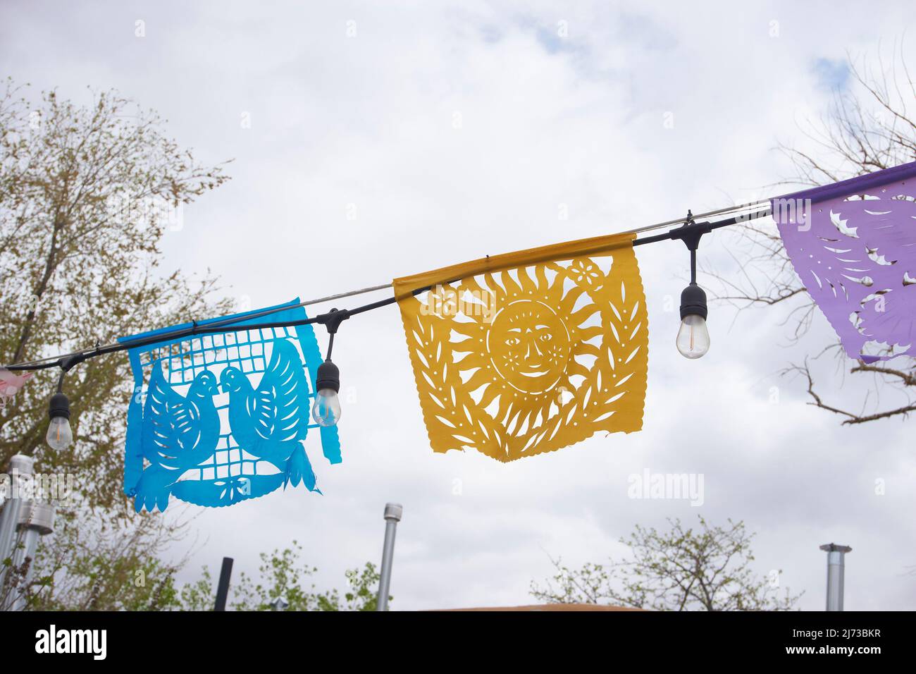 Mexican cut paper flags in Albuquerque, New Mexico Stock Photo - Alamy