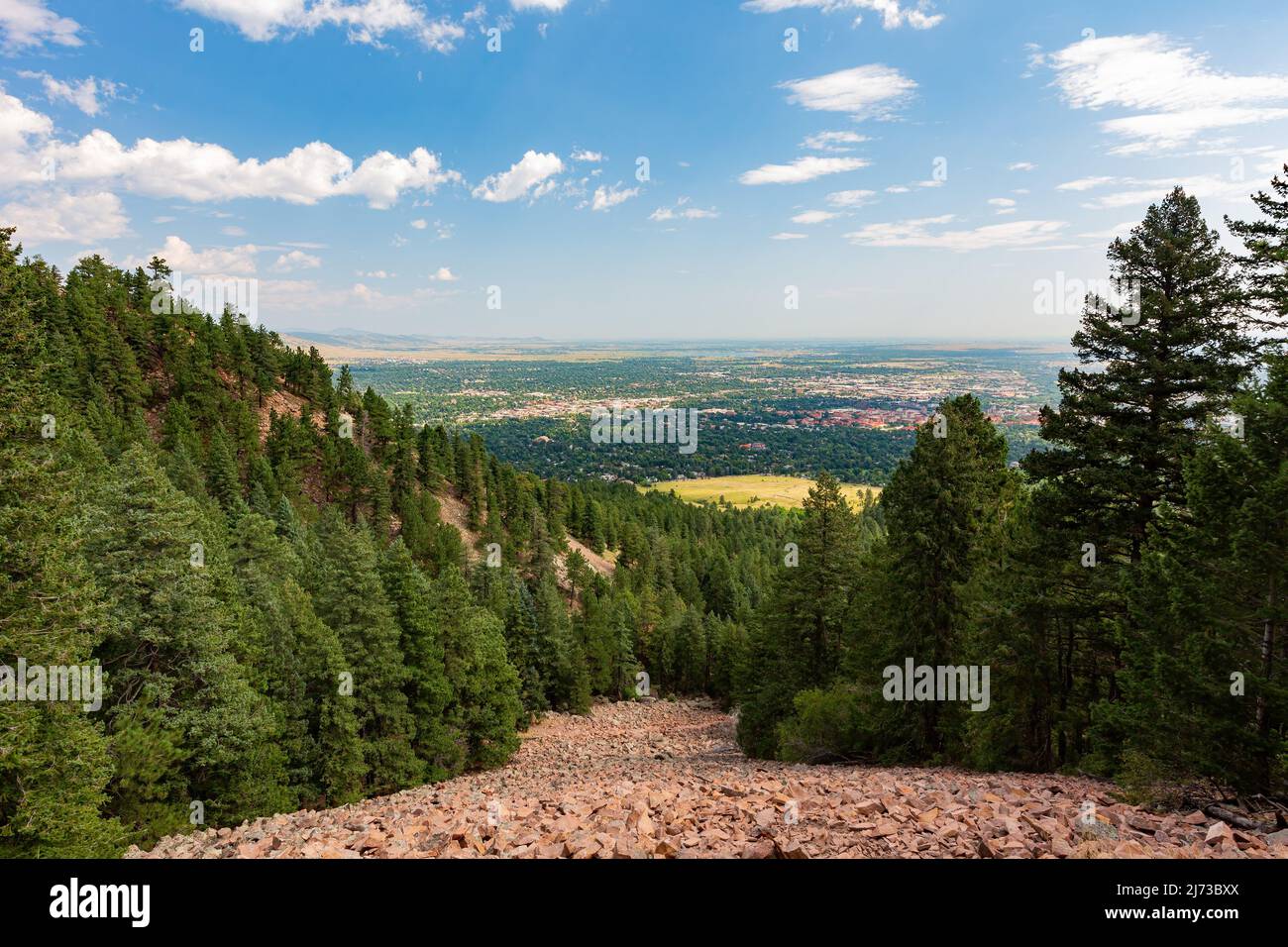 Aerial view of the beautiful Boulder cityscape, Colorado Stock Photo ...