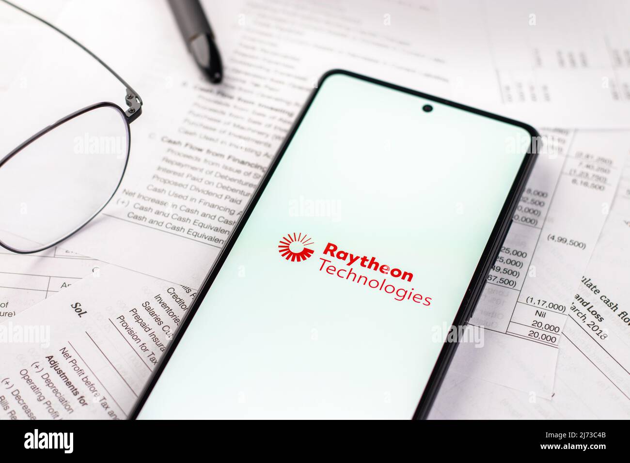West Bangal, India - April 20, 2022 : Raytheon Technologies logo on ...
