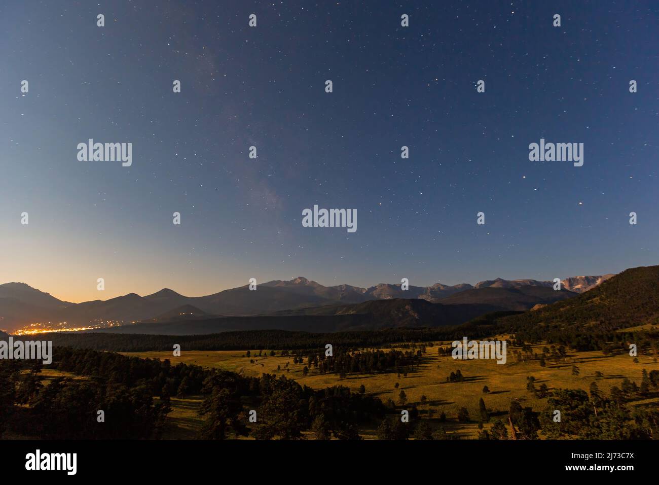 Night superb landscape in Rocky Mountain National Park, Colorado Stock ...