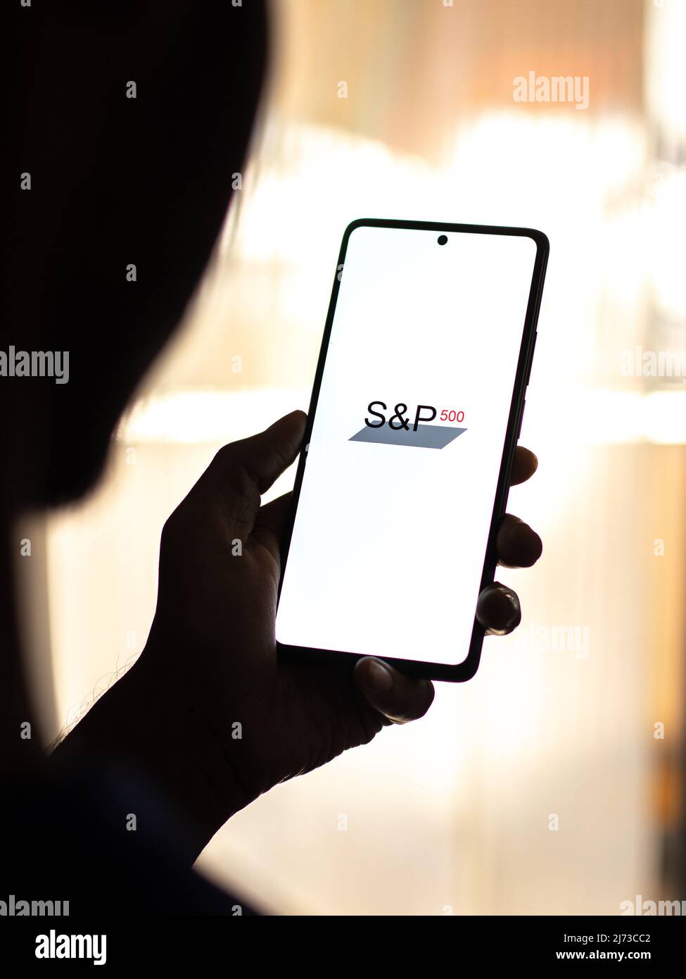 West Bangal, India - April 20, 2022 : S and P 500 logo on phone screen ...